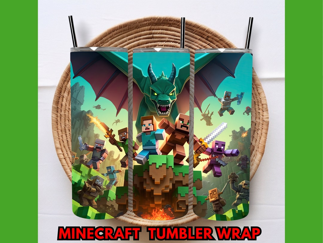Minecraft Tumbler Wrap Design Minecraft Sublimation Wrap 20oz Tumbler ...