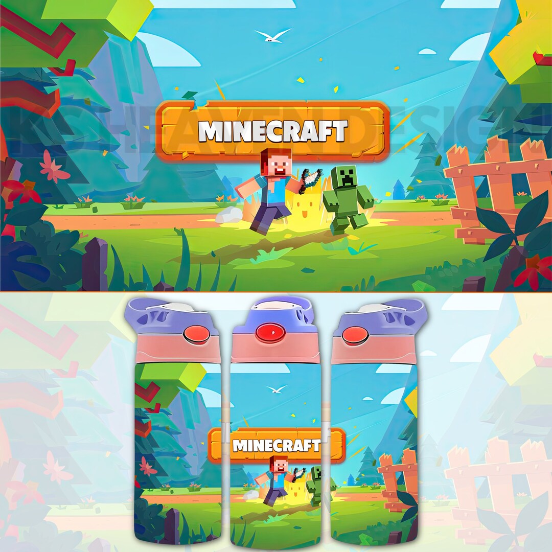 Minecraft Tumbler Wrap, 12oz Minecraft Design, Tumbler Wrap for Kids ...
