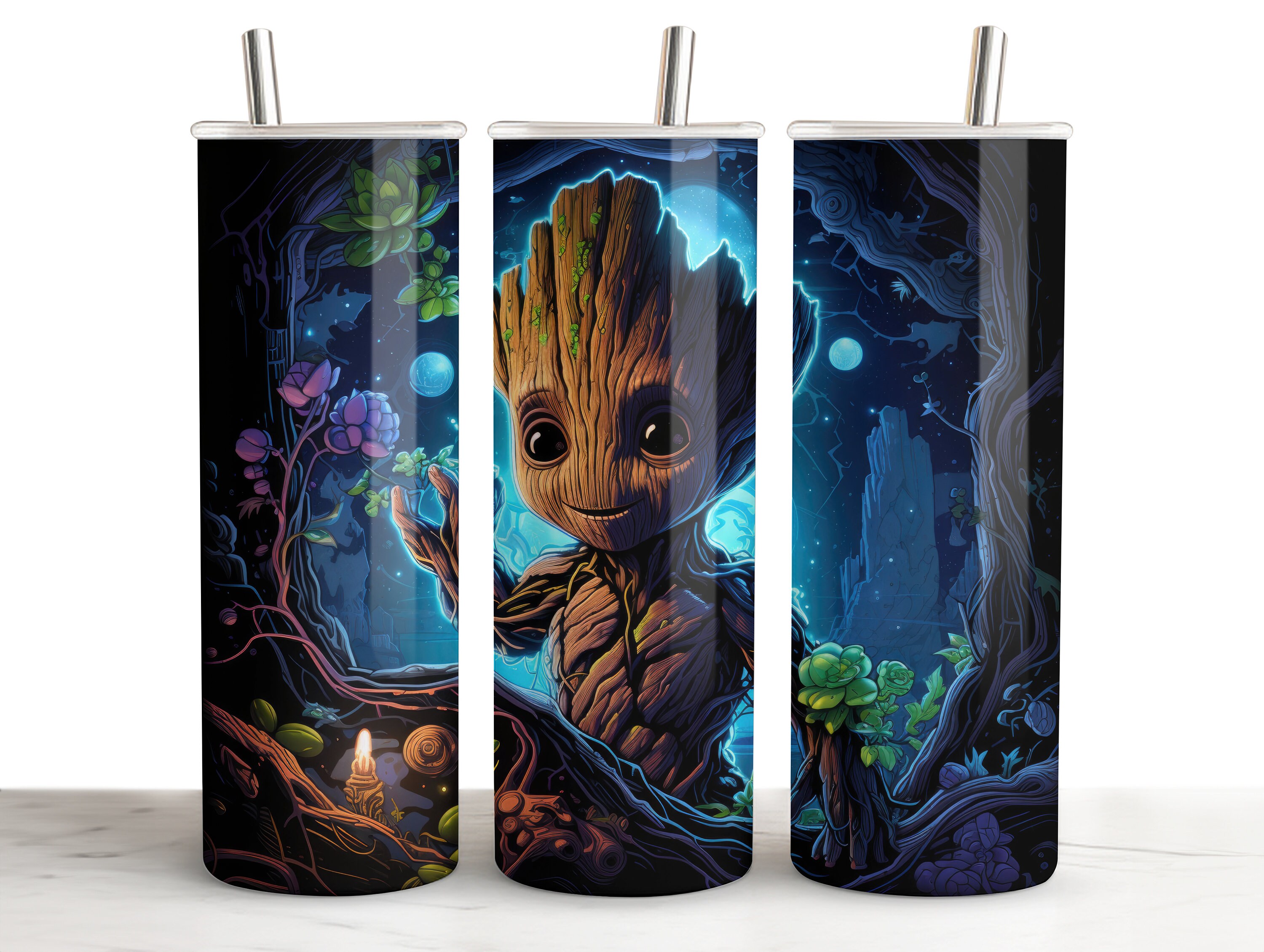 Baby Groot Tumbler Wrap Sublimation Wrap Design 20oz Skinny Straight ...