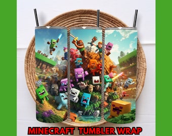 Minecraft Tumbler Wrap Design Minecraft Sublimation Wrap 20oz Tumbler ...