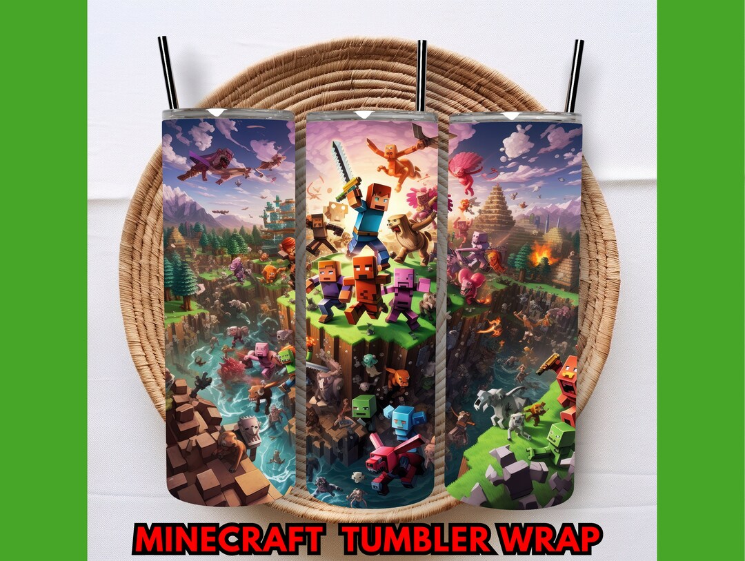Minecraft Tumbler Wrap Design Minecraft Sublimation Wrap 20oz Tumbler ...