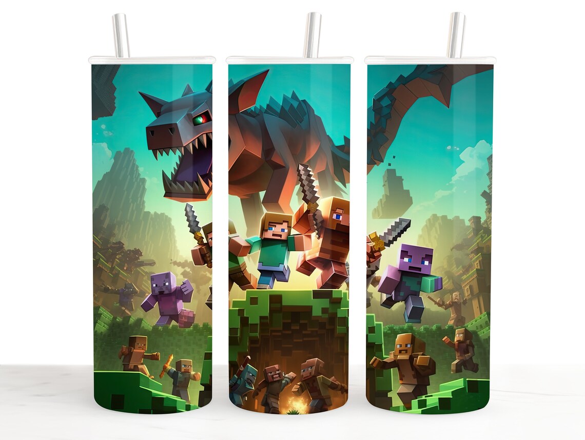 Minecraft Tumbler Wrap Design Minecraft Sublimation Wrap 20oz Tumbler ...