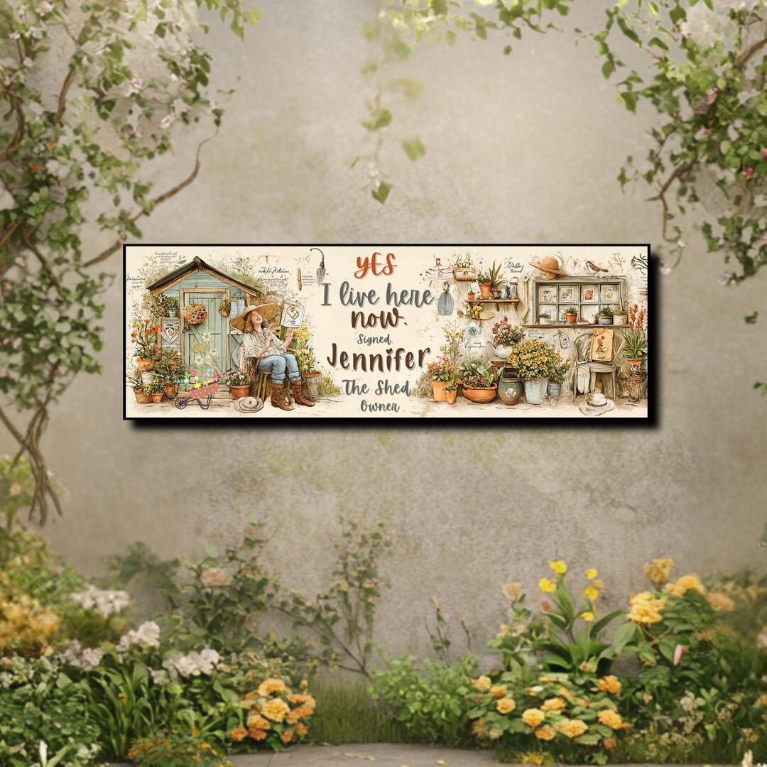 Personalized Garden Shed Canvas Wall Art Vintage-inspired Gardening ...