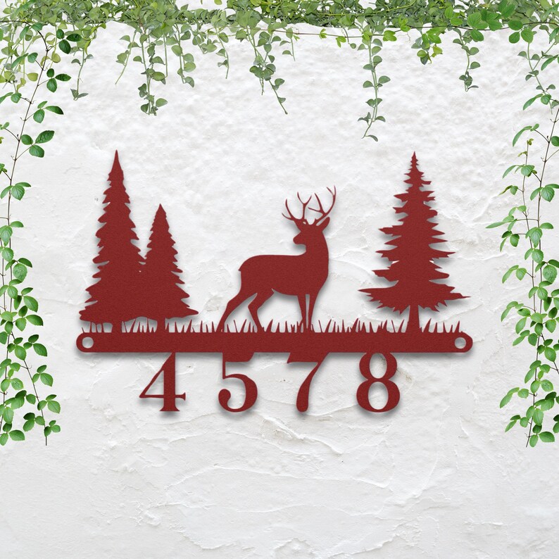 Custom Metal Address Deer Sign House Number Sign New Home Owner Gift ...