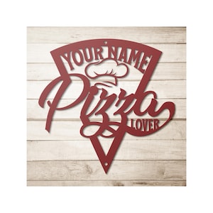 Pizza Lover Personalized Metal Wall Sign Unique Gift Idea for Pizza ...