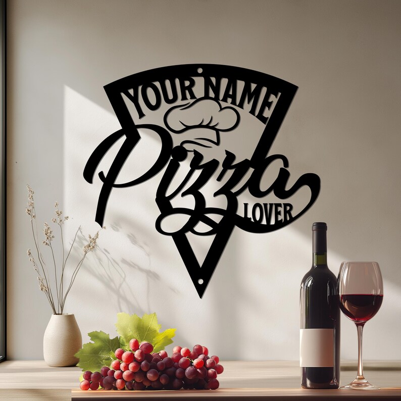 Pizza Lover Personalized Metal Wall Sign Unique Gift Idea for Pizza ...