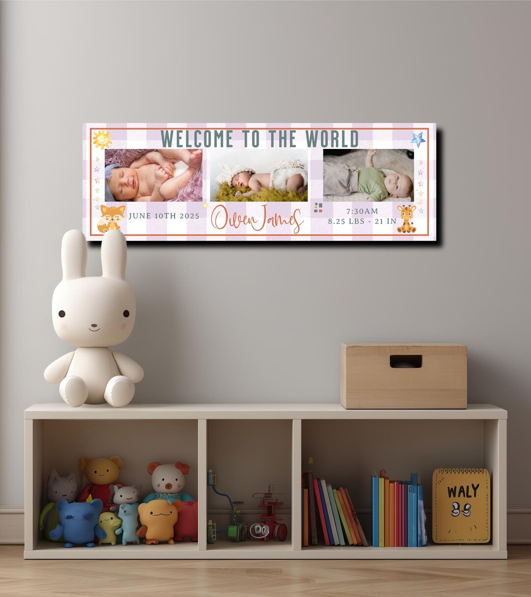 Personalized Baby Birth Stats Canvas Art: Newborn Nursery Decor - Etsy