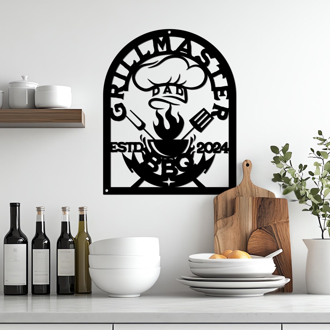 Personalized Grill Master Metal Sign: Custom BBQ Decor - Etsy