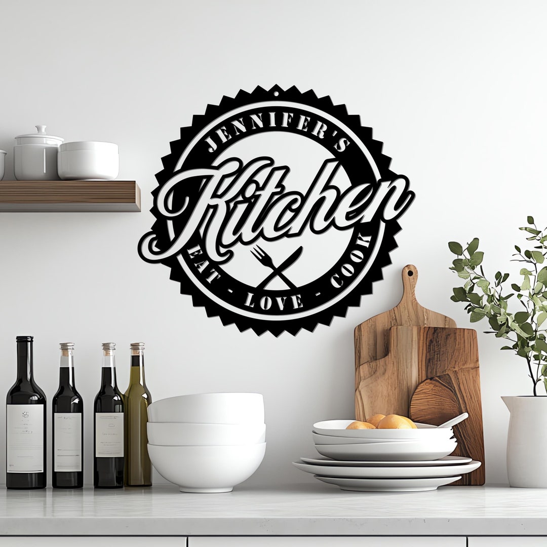 Personalized Kitchen Metal Sign: Rustic Home Chef Decor - Etsy