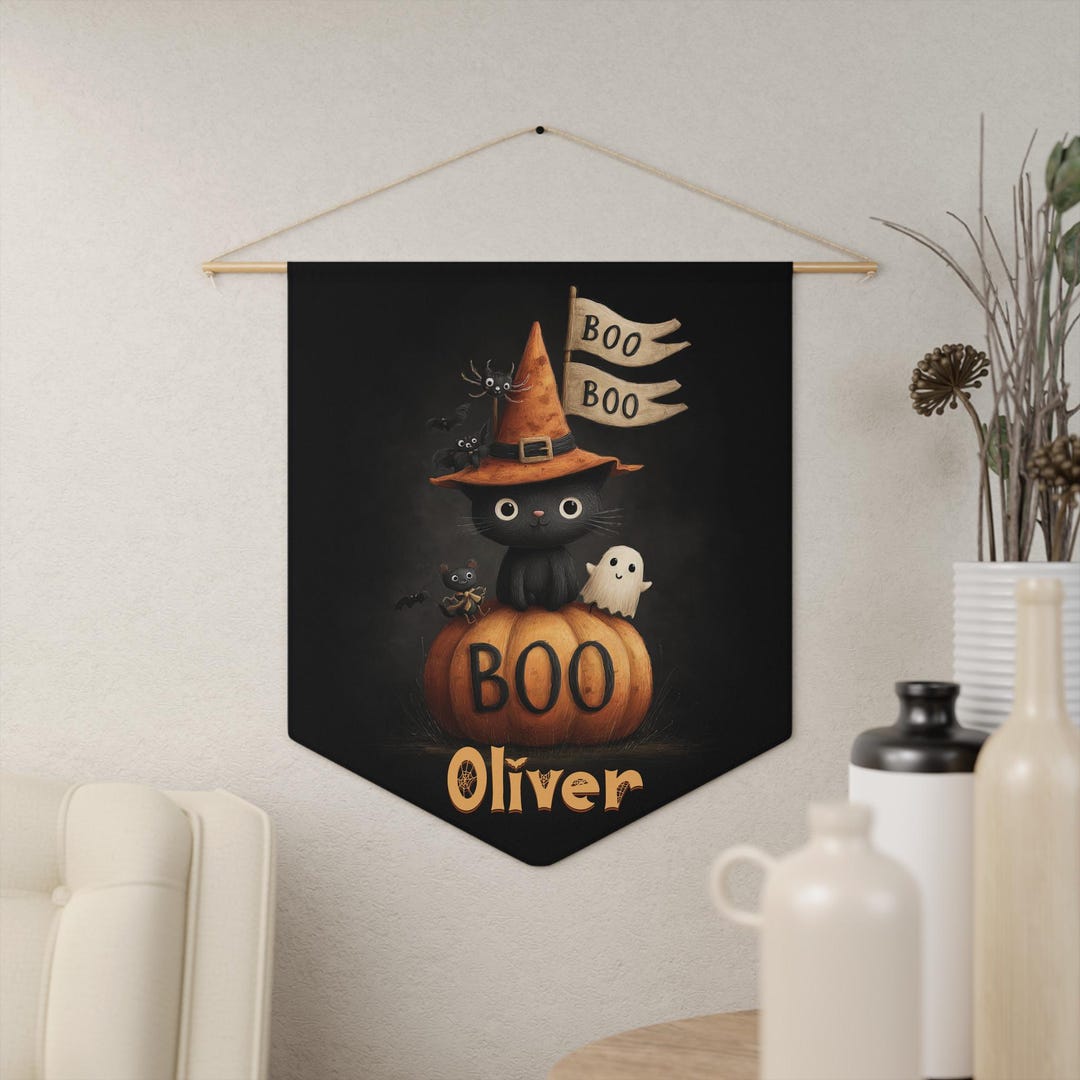 Halloween Wall Art Pennant Banner Personalized Fall Art Decoration ...