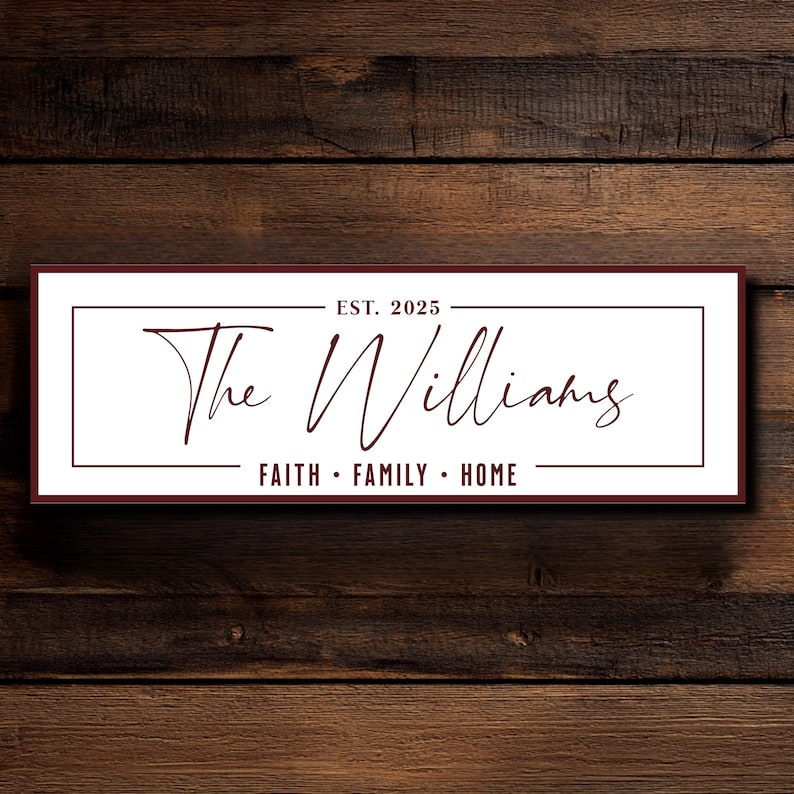 Personalized Family Name Canvas Sign, Modern Wedding Gift, Established ...