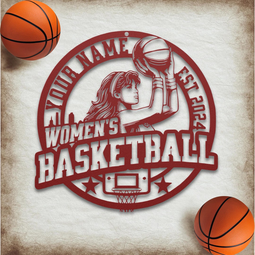 Personalized Women's Basketball Wall Art Metal Sign for Girls Room or ...