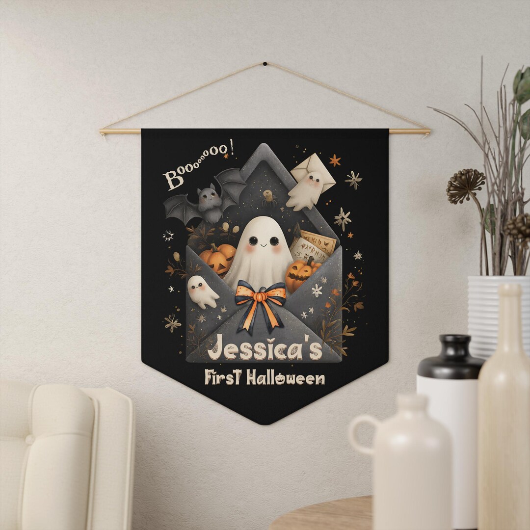 Personalized Halloween Pennant Banner: Custom Ghost Decor, Kids Room ...