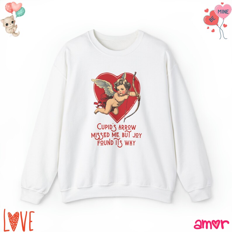CUPID With Arrow and Bow VALENTINES SWEATSHIRT, Pure Comfort Premium ...