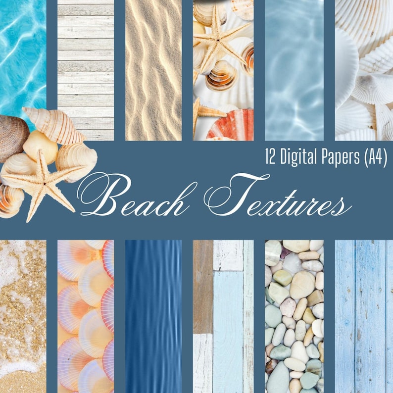 Beach Textures 12pc A4 Digital Paper Kit - Etsy