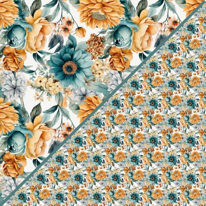 Golden Flora 12pc (A4) Digital Paper Kit - Etsy