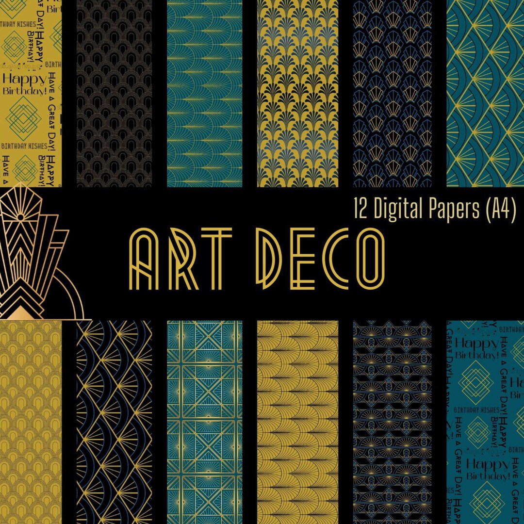 Art Deco 12pc A4 Digital Paper Kit - Etsy