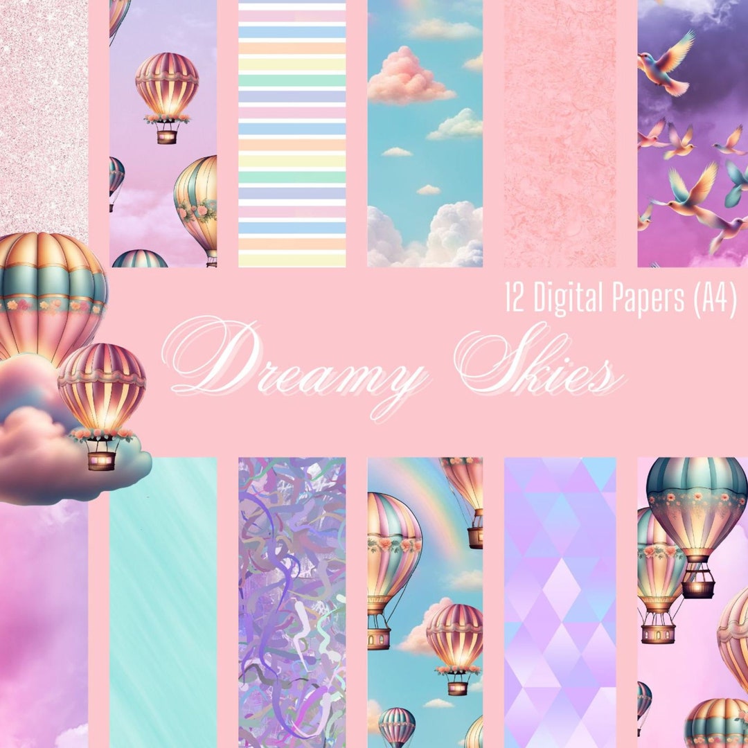 Dreamy Skies 12pc A4 Digital Paper Kit - Etsy