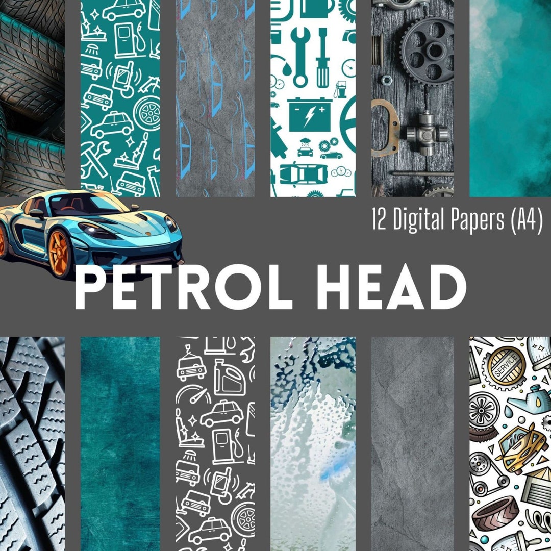 Petrol Head 12pc A4 Digital Paper Kit - Etsy