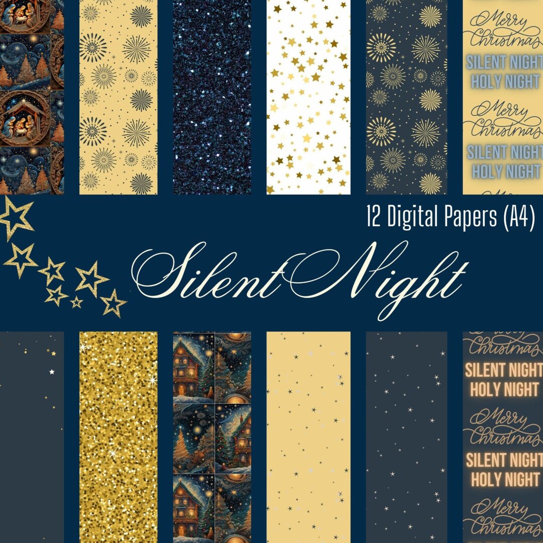 Silent Night 12pc A4 Digital Paper Kit - Etsy