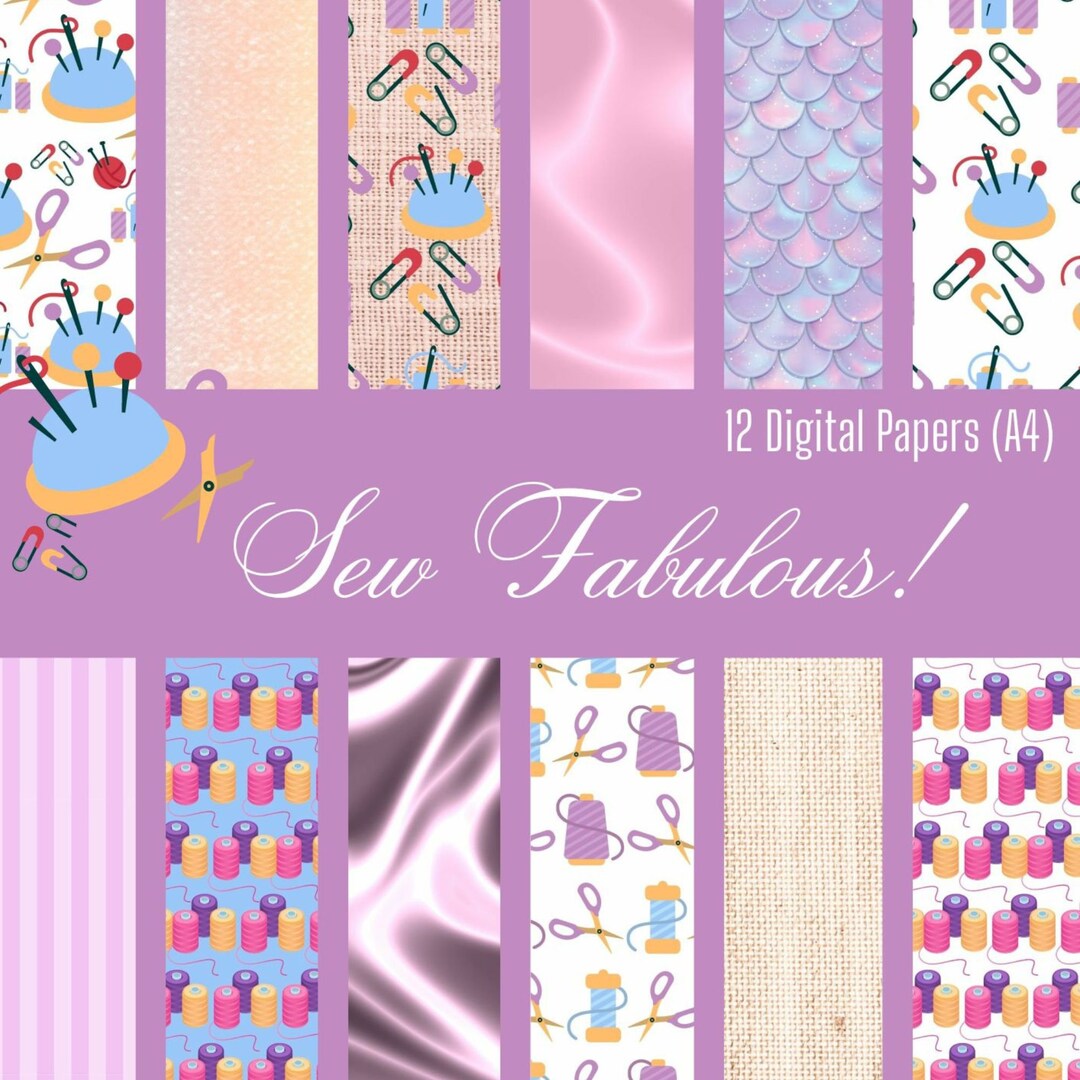 Sew Fabulous 12pc A4 Digital Paper Kit - Etsy