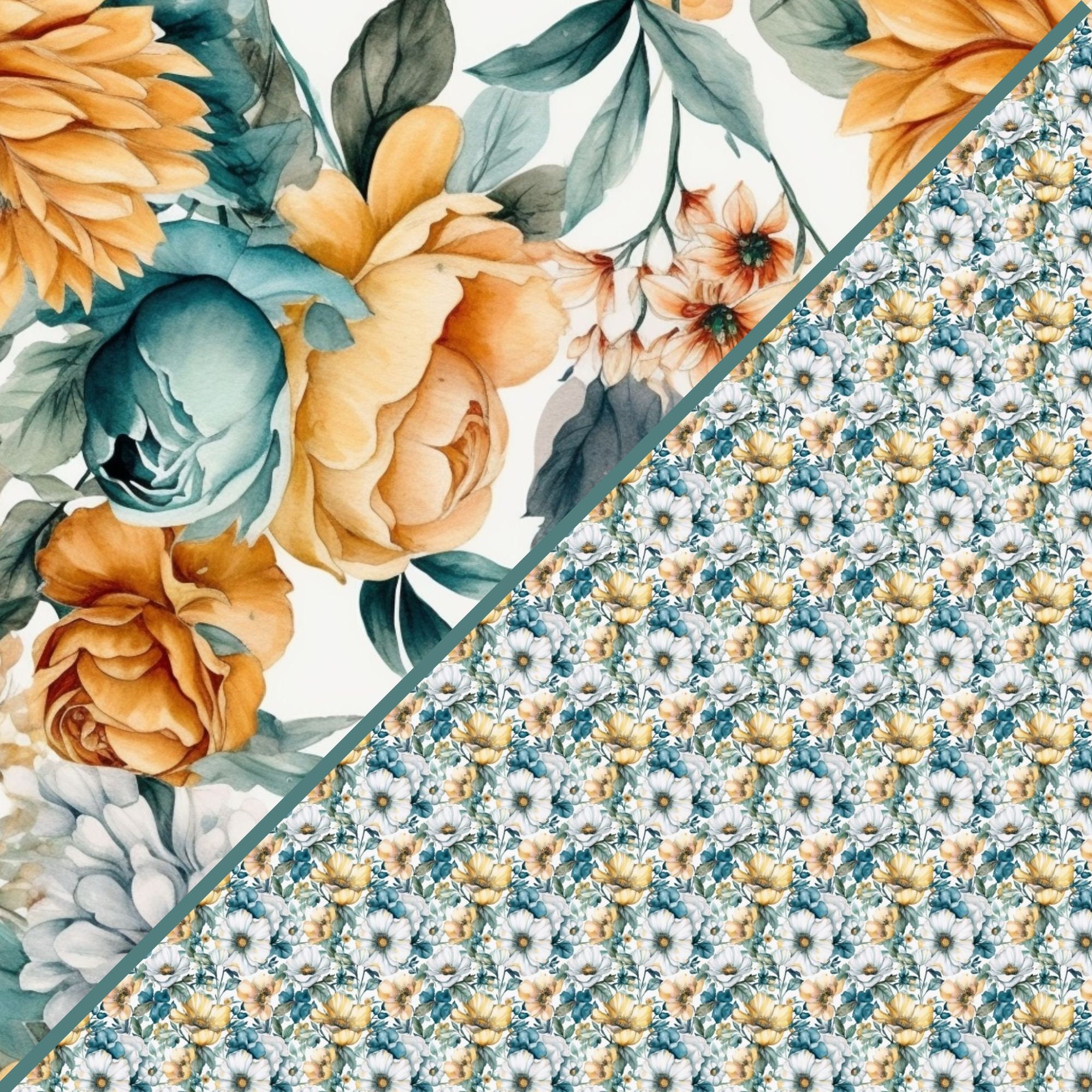 Golden Flora 12pc (A4) Digital Paper Kit - Etsy