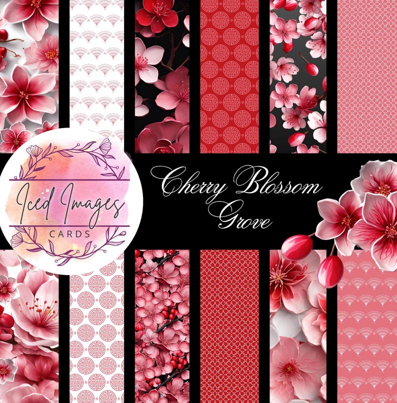 Cherry Blossom Grove 12pc A4 Digital Paper Kit - Etsy