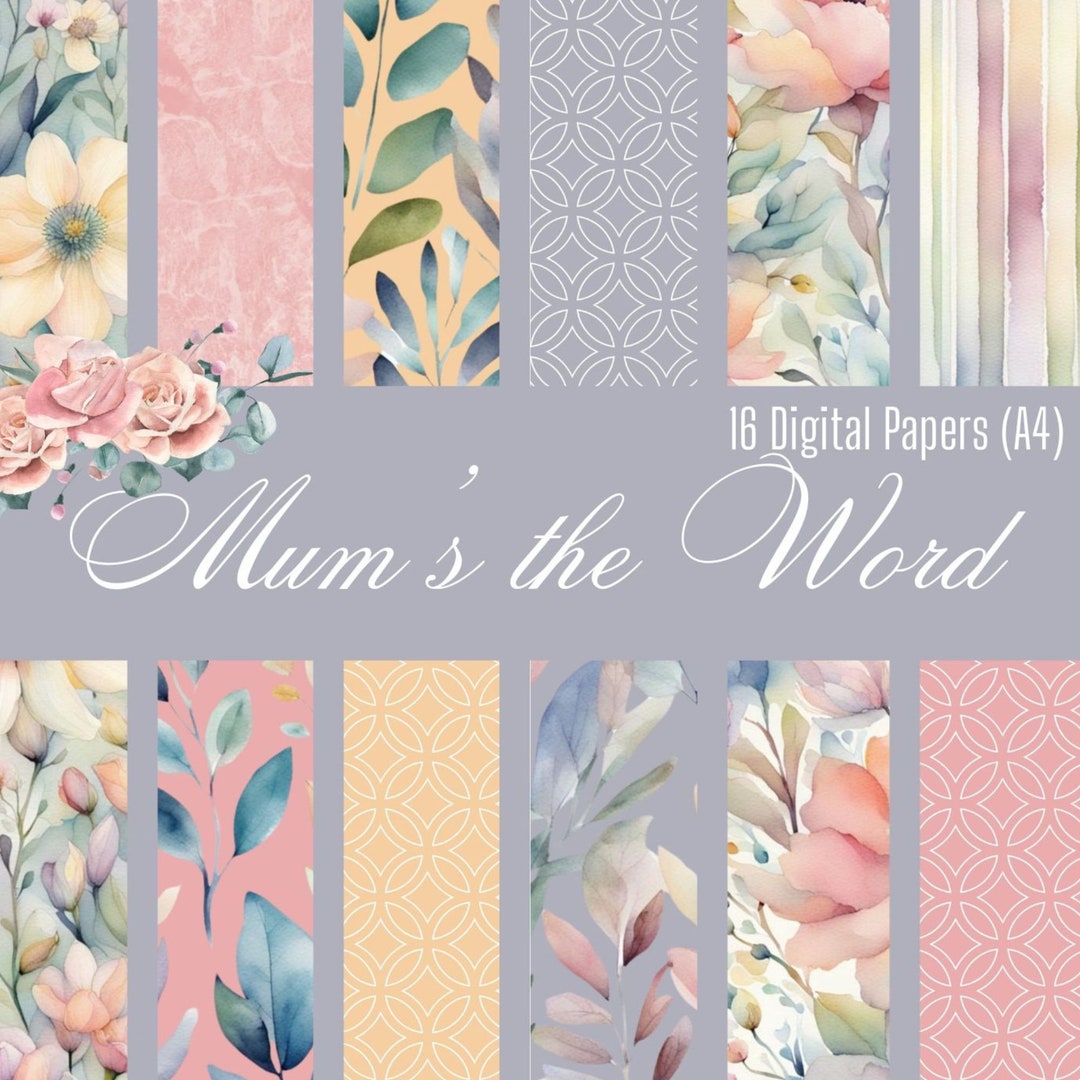 Mum's the Word 14pc A4 Digital Paper Kit - Etsy