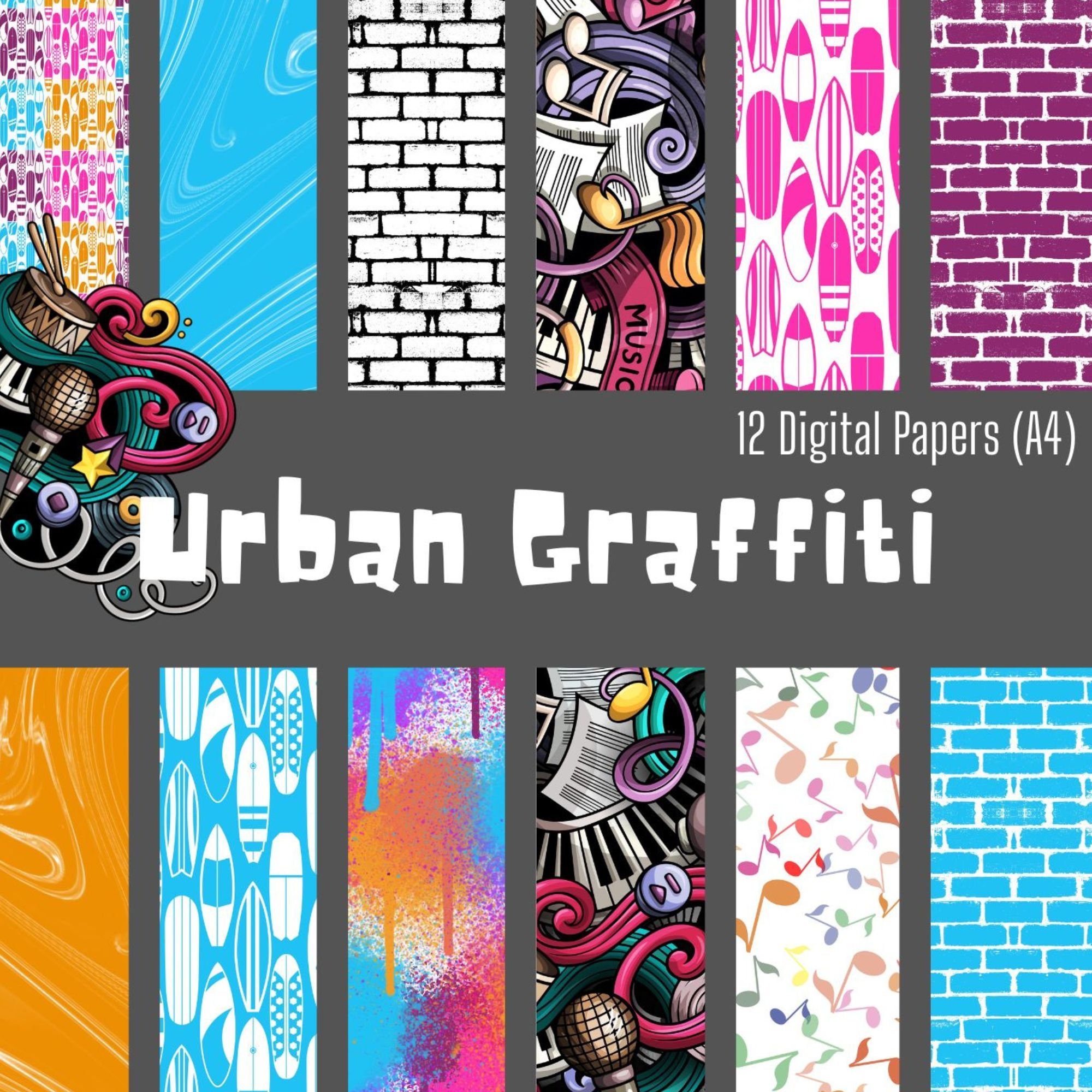 Urban Graffiti 12pc A4 Digital Paper Kit - Etsy