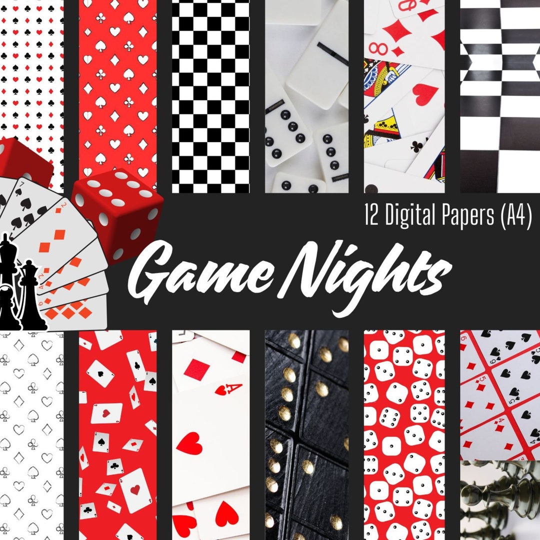 Game Nights 12pc A4 Digital Paper Kit - Etsy