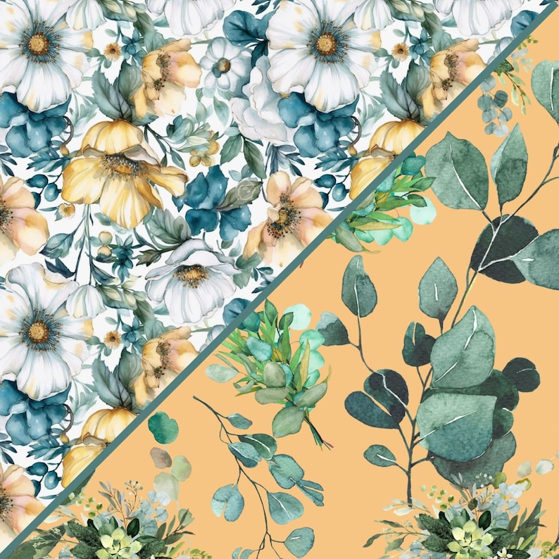 Golden Flora 12pc (A4) Digital Paper Kit - Etsy