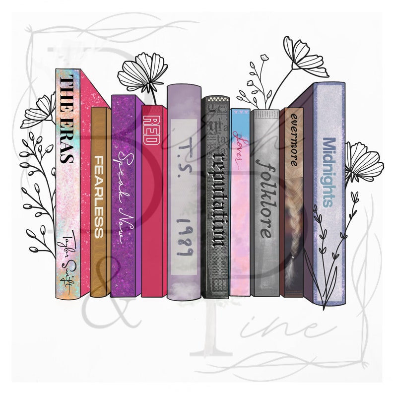 Taylor Album Bookstack PNG - Etsy