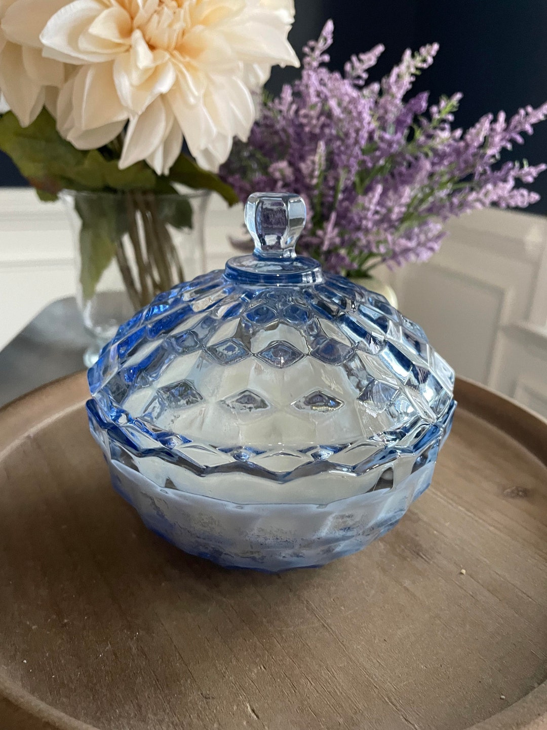 Vintage Coconut Soy Wax Cobalt Blue Candle - Etsy