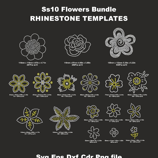 Rhinestone Flowers - Etsy