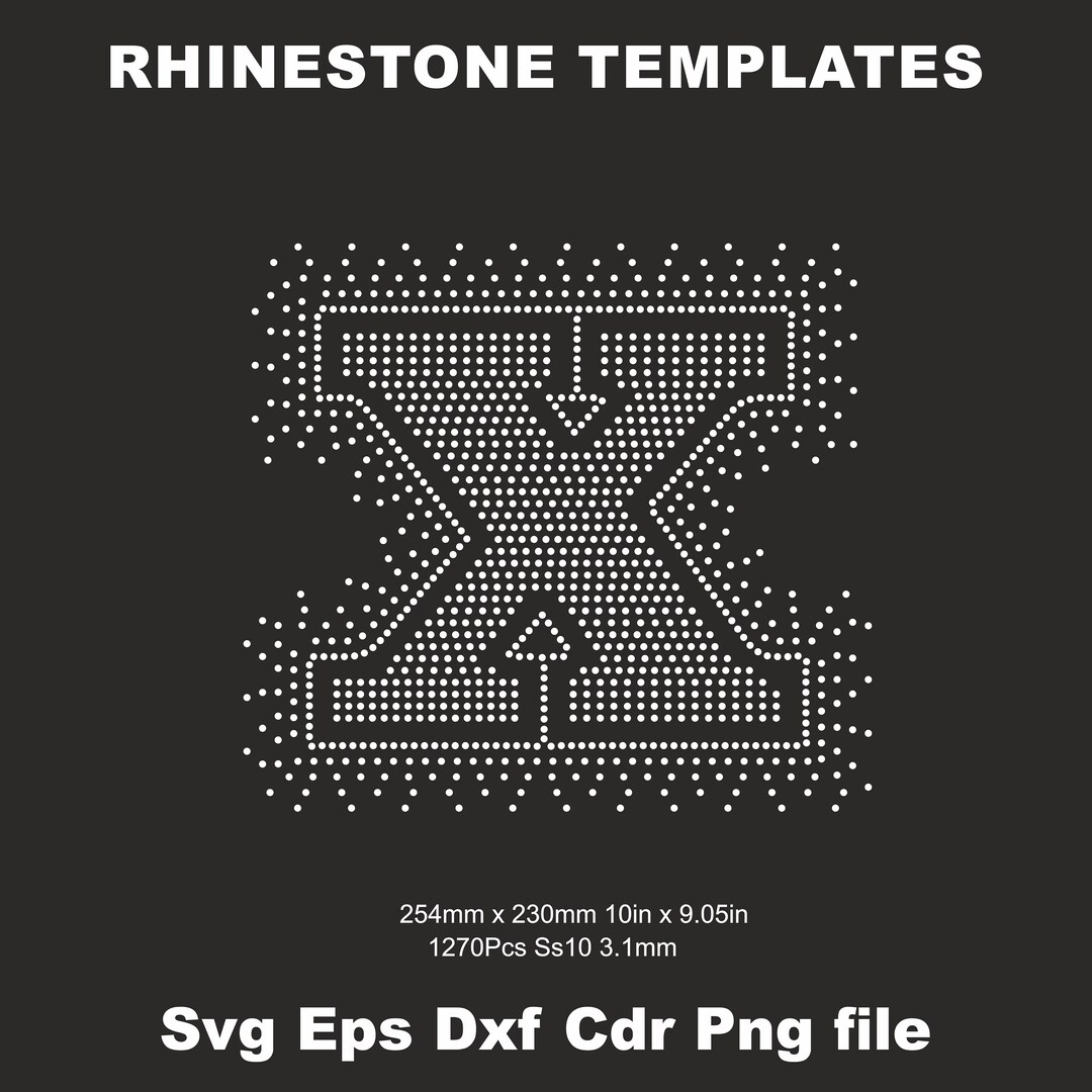 Rhinestone Letter X Template 9inch SS10 SVG Cut File ,alphabet X ...