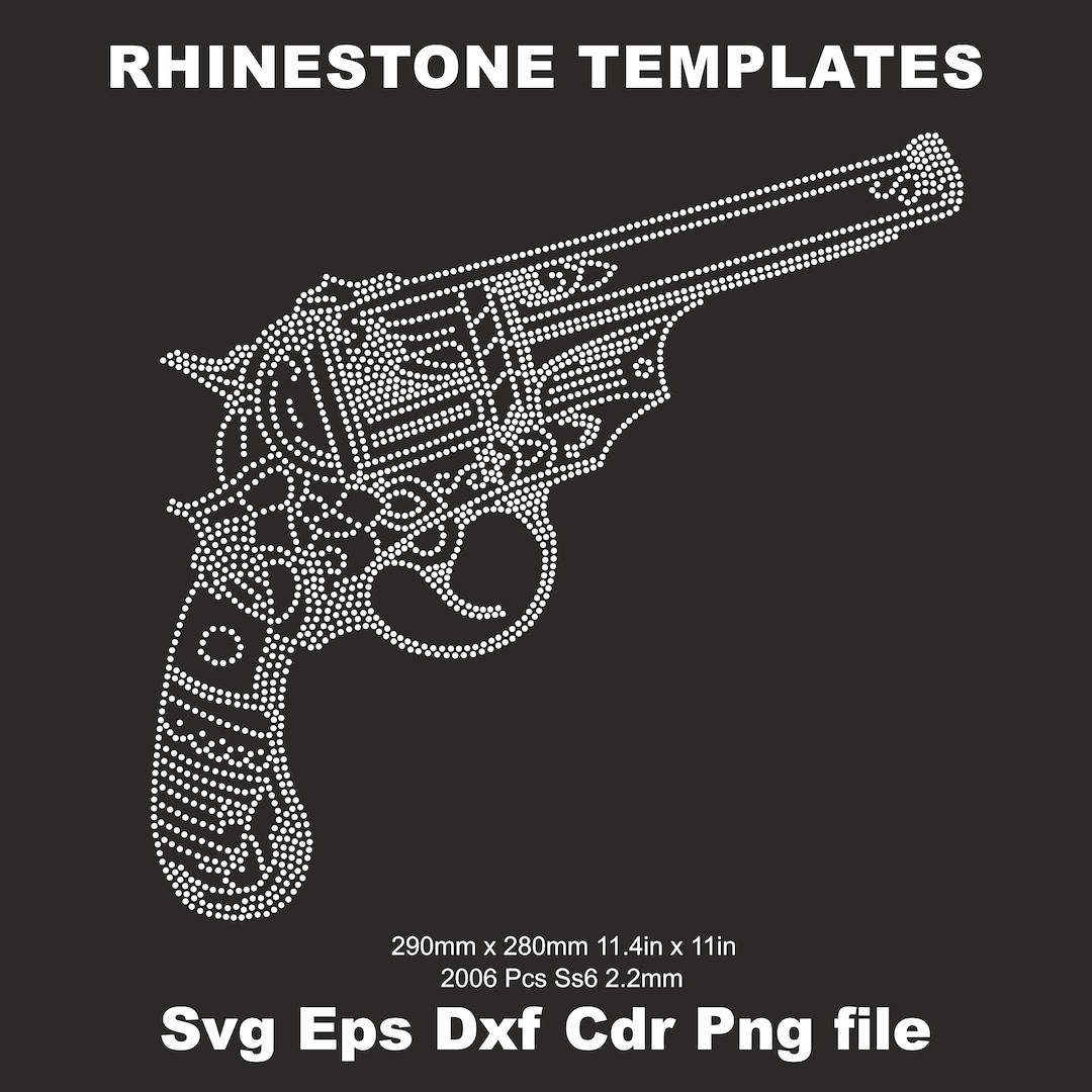 Pistol Rhinestone Template,gun Rhinestone Template,weapon Rhinestone ...