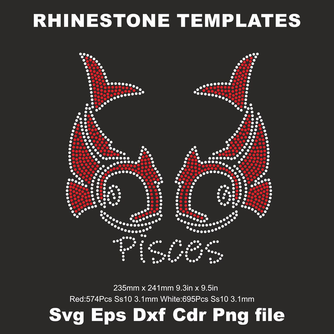 Pisces Rhinestone Horoscopes Template T Shirt Zodiac Sign Ss10 Svg ...