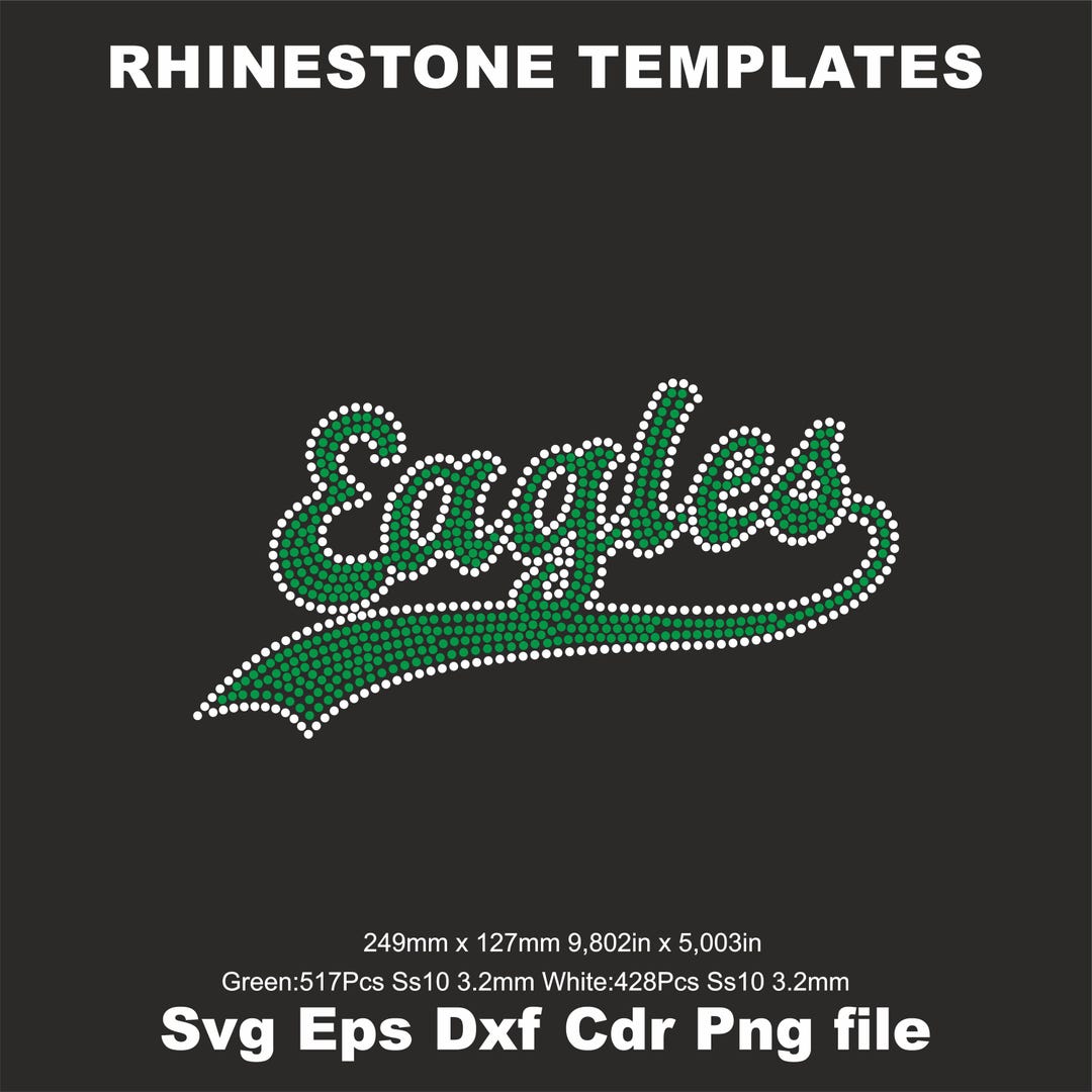 Eagles Shirts Rhinestone Template Svg Eagles Iron on Transfer Ss10 ...