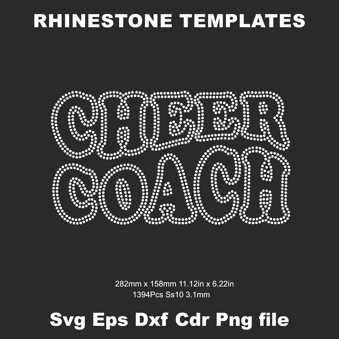 Cheer Coach Rhinestone Template,svg Coach Ss10 Rhinestone Template ...