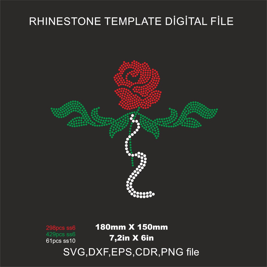 Rhinestone Rose Template,rhinestone Flower, Cricut Rhinestone SVG, Cut ...