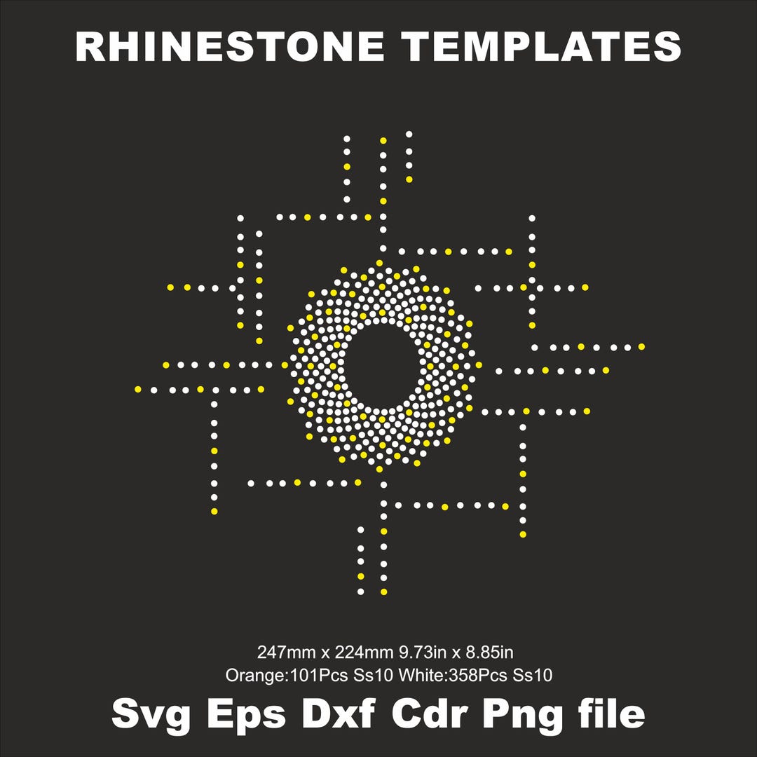 Rhinestone Scattered Circle Template SS10 Arabian Design Svg Digital ...