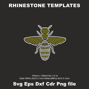 Bee Rhinestone Template SVG Ss10 Cricut Bee,rhinestone Bee Svg Hotfix ...