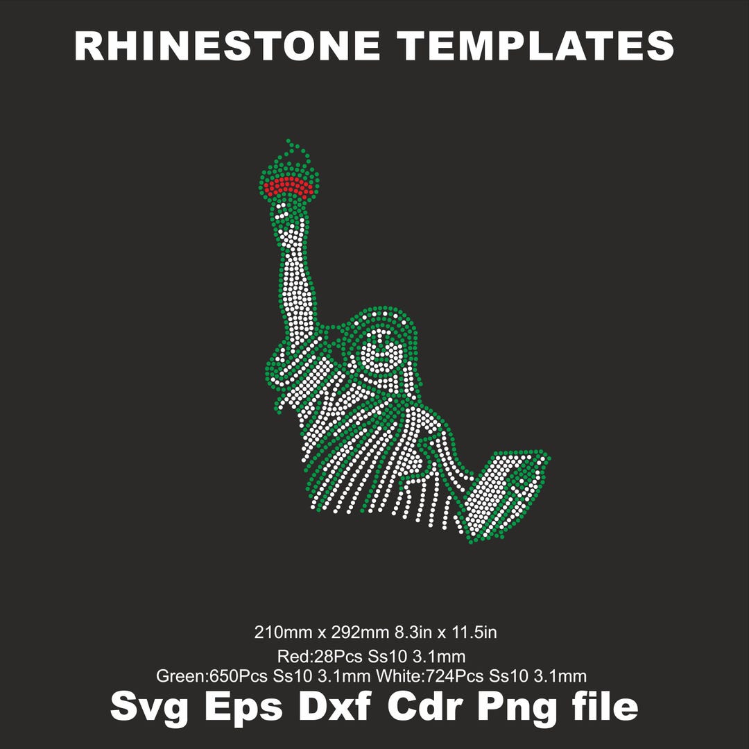 Statue of Liberty Rhinestone Templates Ss10,new York SVG Template ...