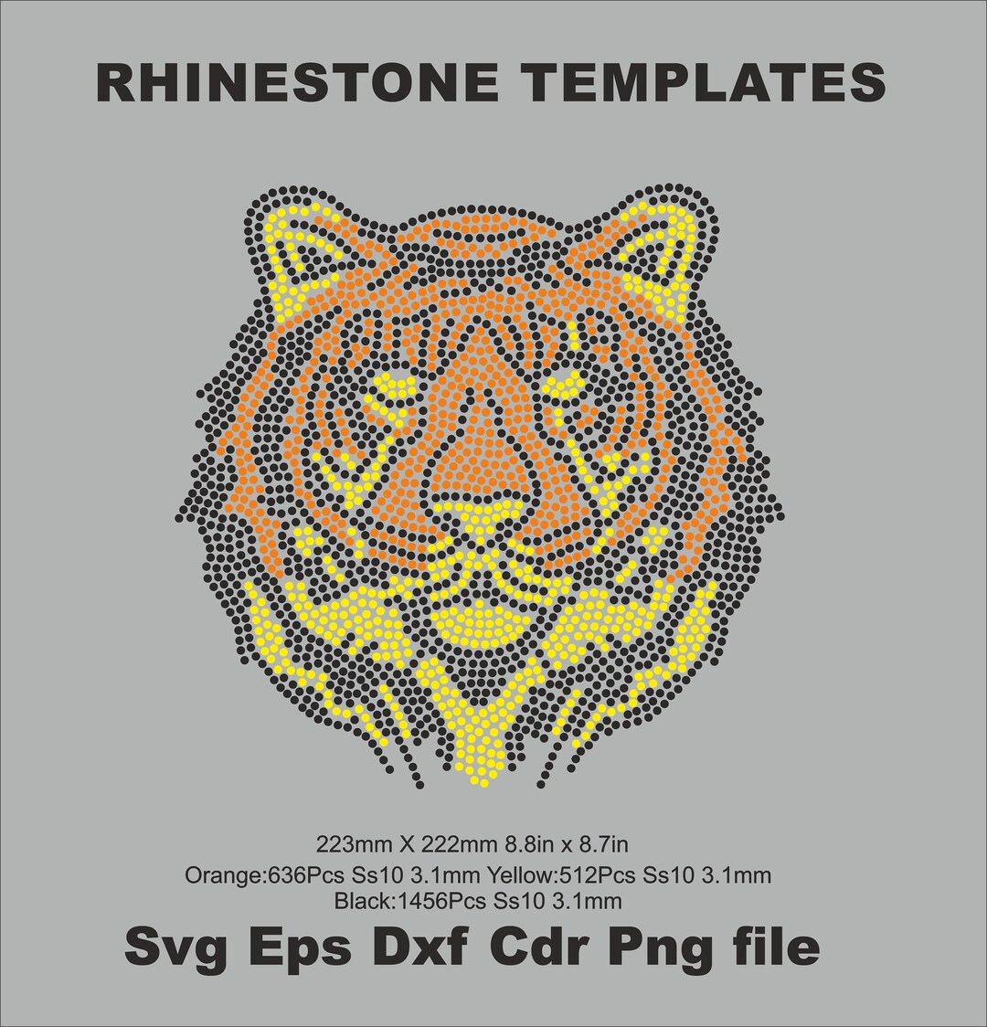 Rhinestone Tigers Svg , Rhinestone King Iron on Transfer Lions Template ...