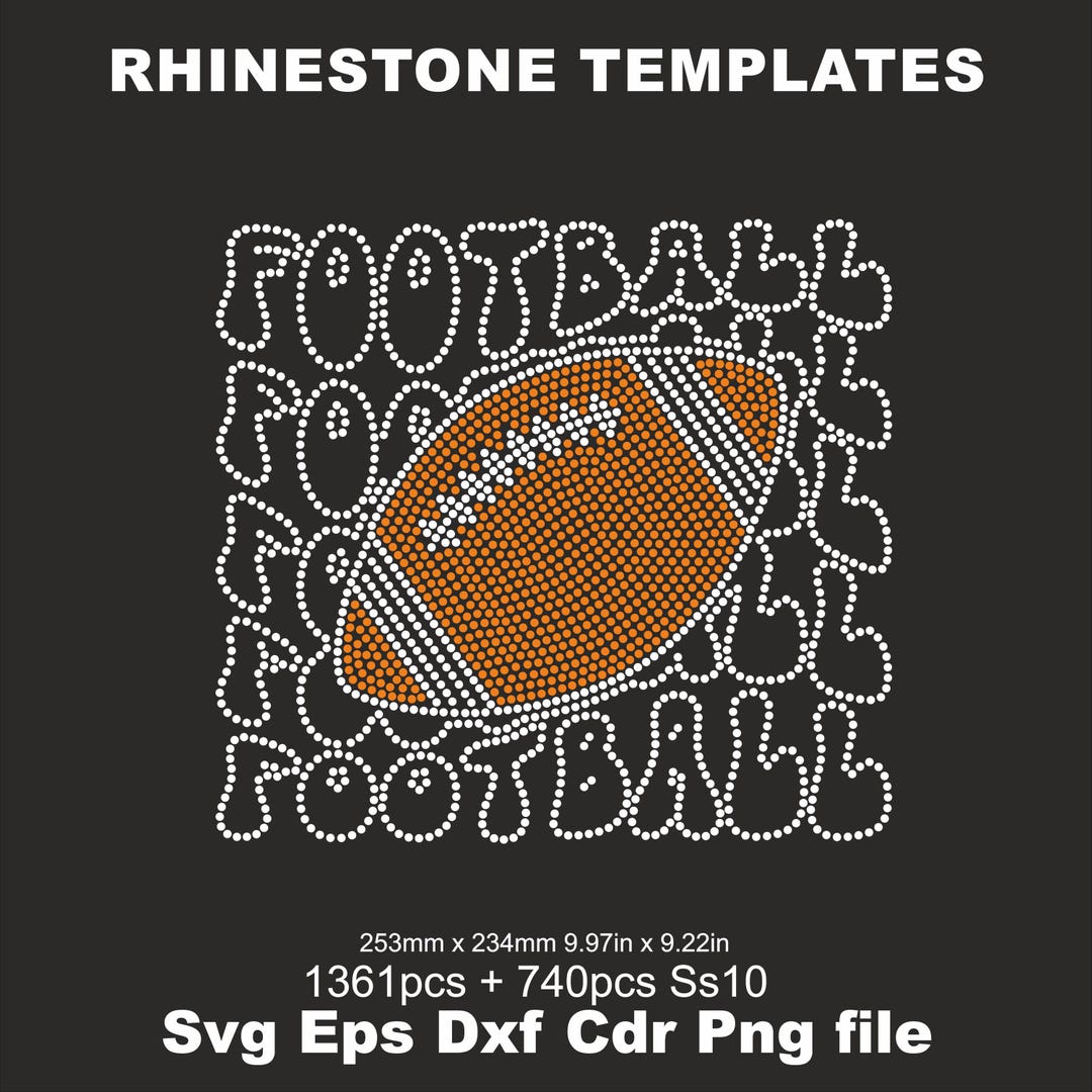 Football Color Rhinestone Template SVG Ss10,football Color Ball Svg ...
