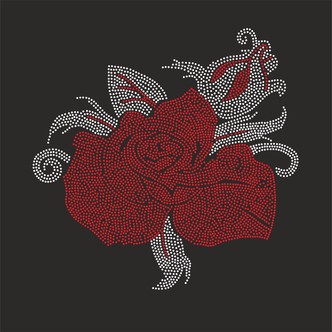 Big Rose Rhinestone Template Ss6 Svg - Flowers Rhinestone - Rose ...