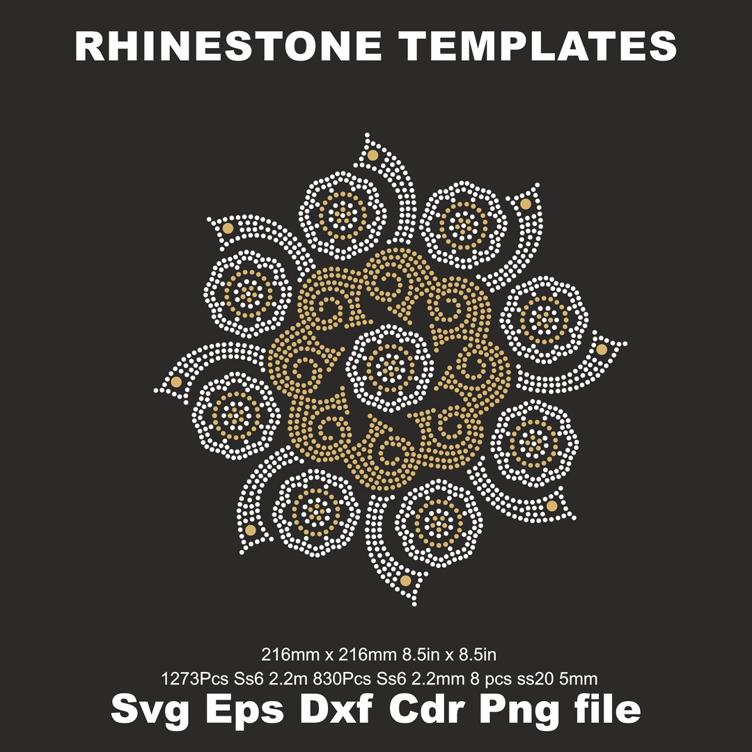 Rhinestone Sunflower Template SS6 Arabian Design Svg Digital Rhinestone ...