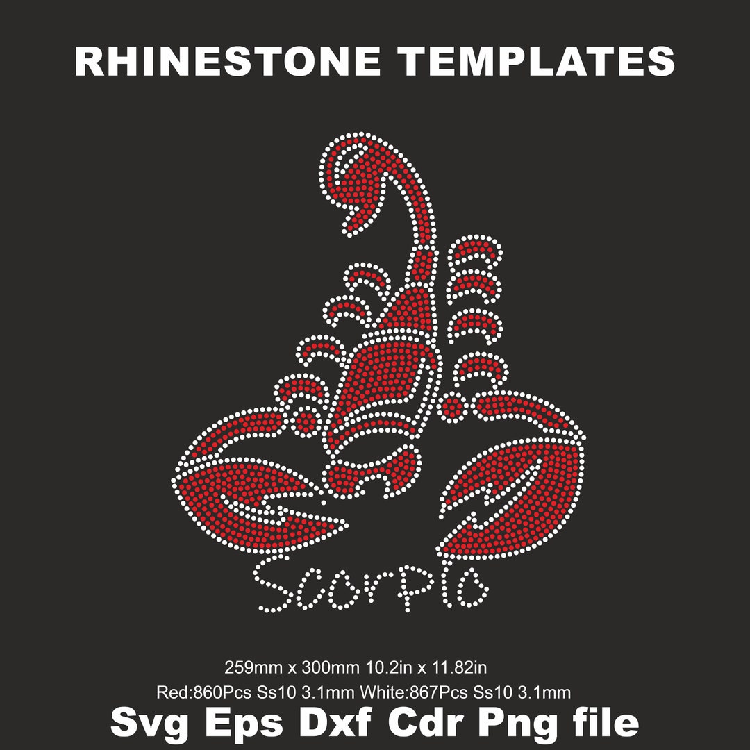 Rhinestone Scorpio Template T Shirt Zodiac Ss10 Svg Design DOWNLOAD ...