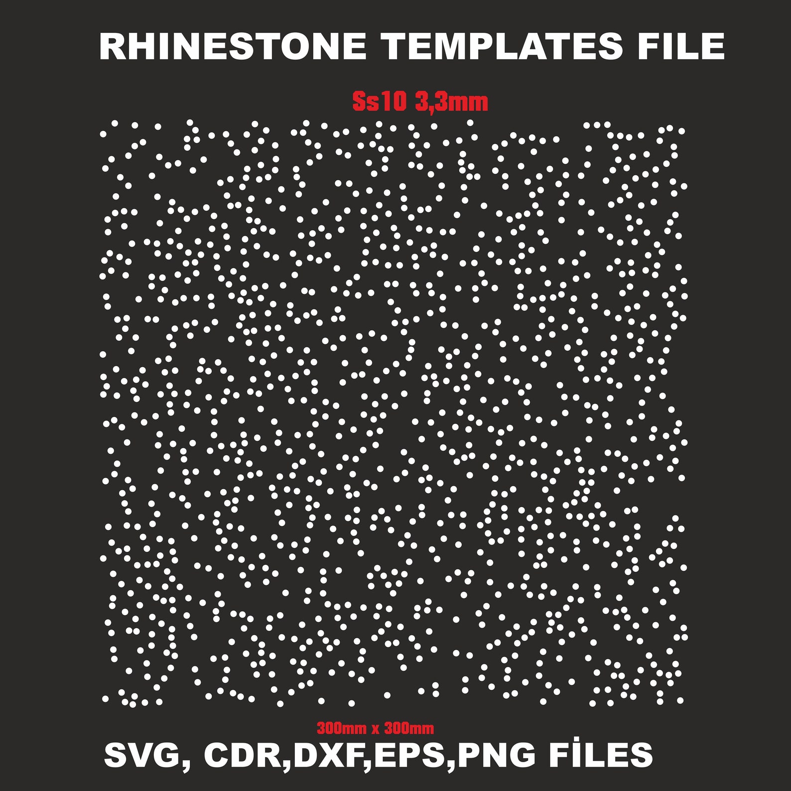 Rhinestone Sheet 3 Set Random Templates 30cm 12x12,ss6, Ss10, Ss16 ...