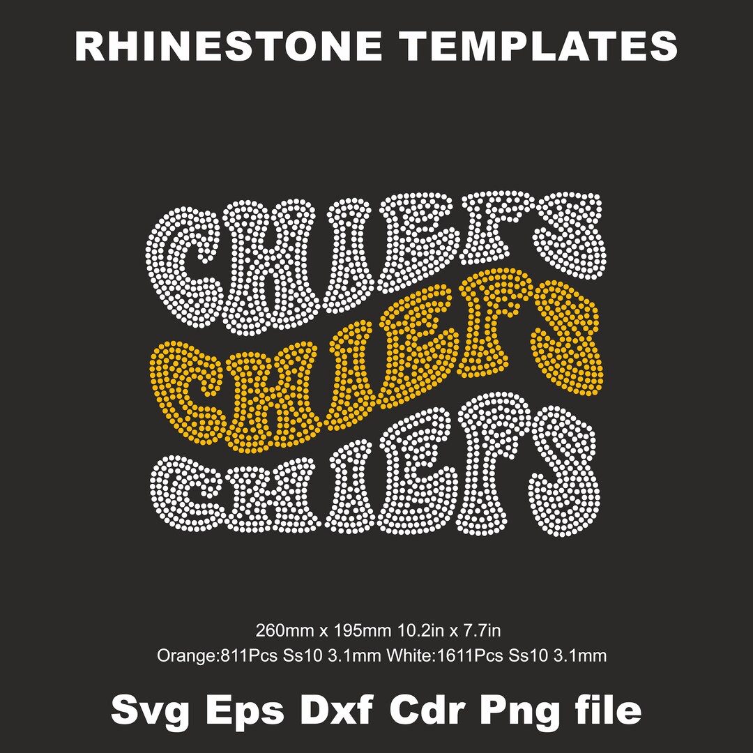 Chiefs Cheer Rhinestone Template Svg Ss10,chiefs Cheerleader Iron on ...